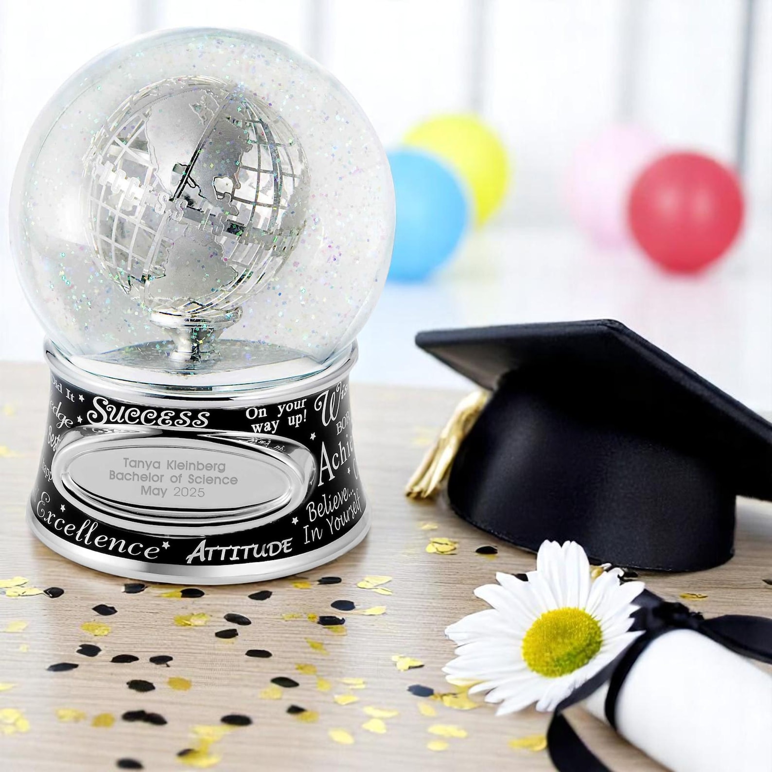 Personalized Graduation Snow Globe Gift - Engraved Grad Keepsake With ...
