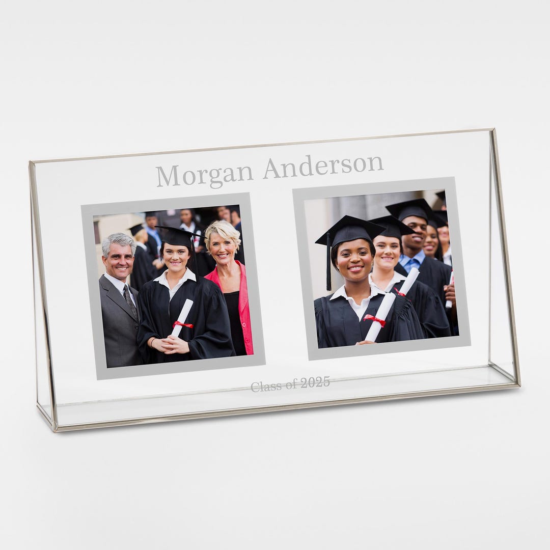 Personalized Graduation Photo Frame - Double Glass Grad Picture Display ...