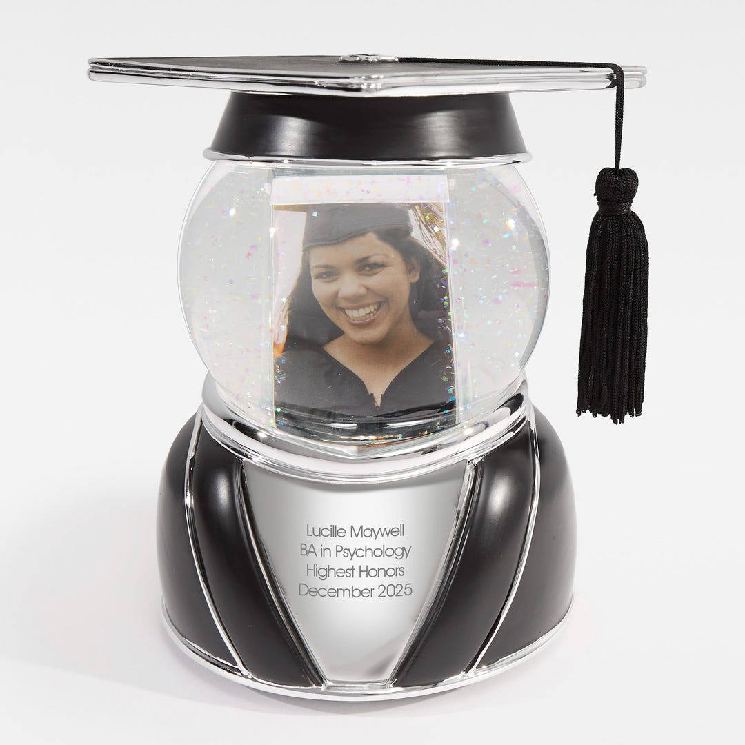 Personalized Graduation Snow Globe - Custom Grad Photo Keepsake - Class ...