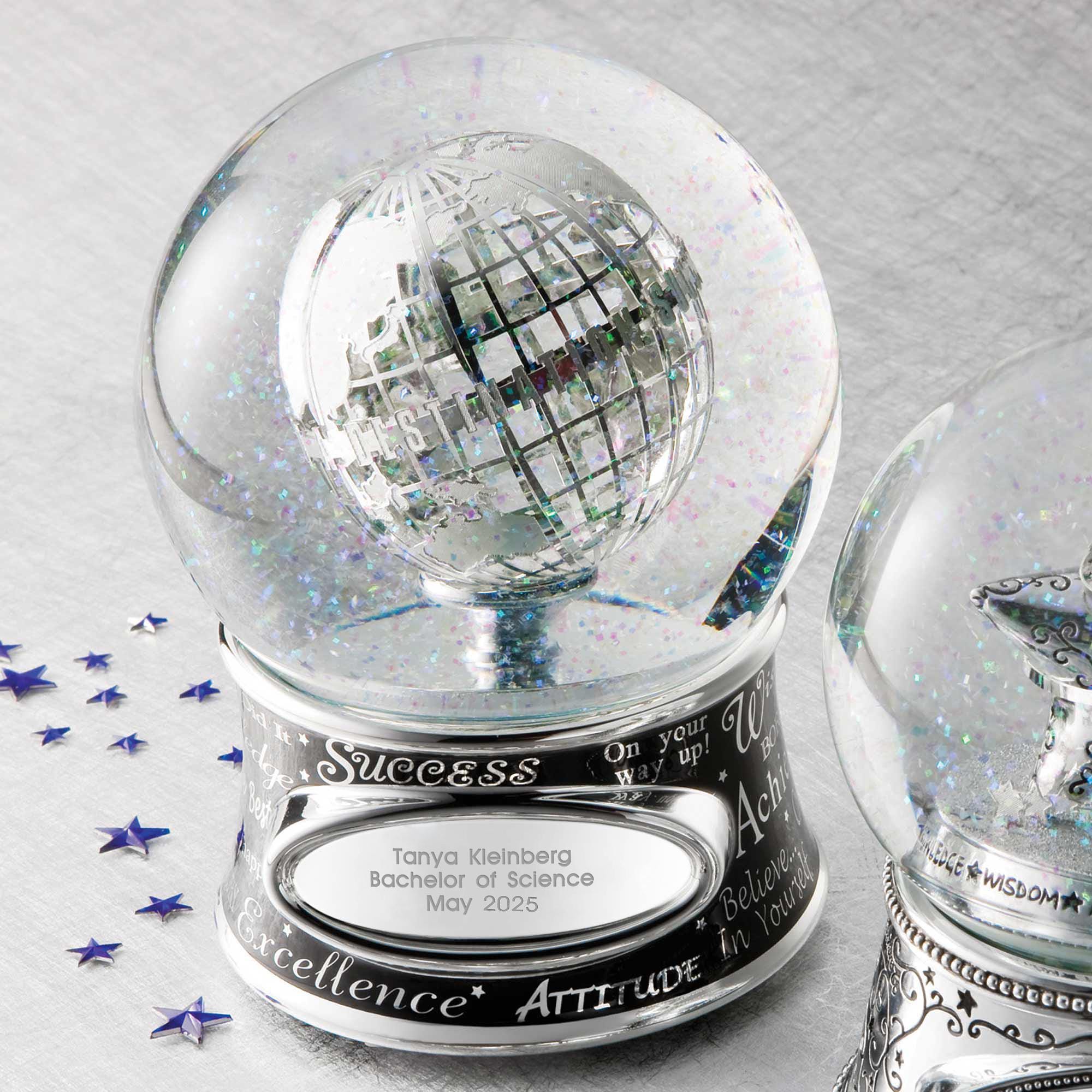 Personalized Graduation Snow Globe Gift - Engraved Grad Keepsake With ...