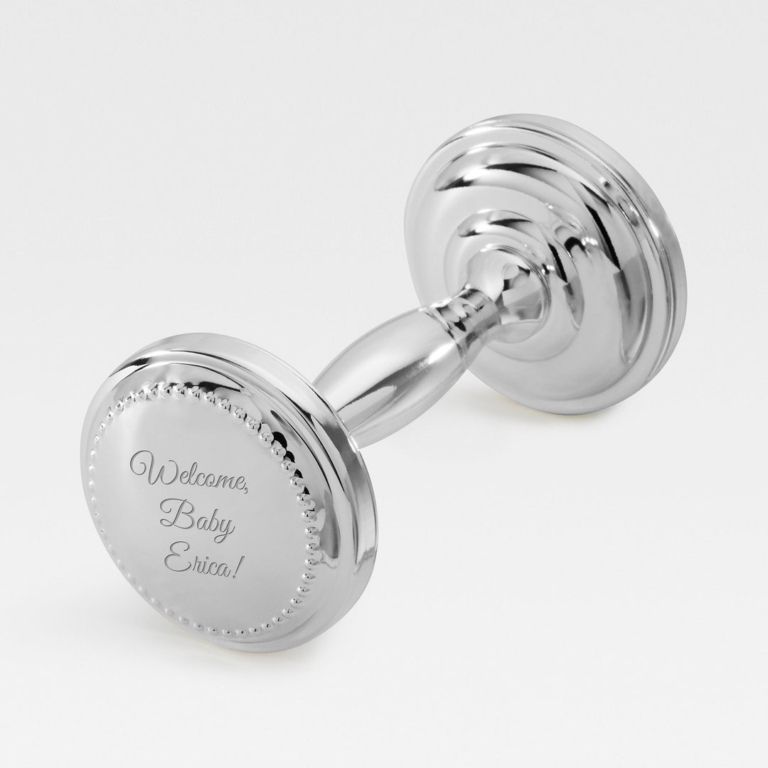 Engraved Silver Baby Rattle, Baby Rattle Keepsake, Gifts for Newborn ...
