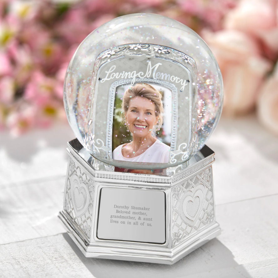 Engraved Memorial Photo Snow Globe, Personalized Snow Globe, Christmas ...