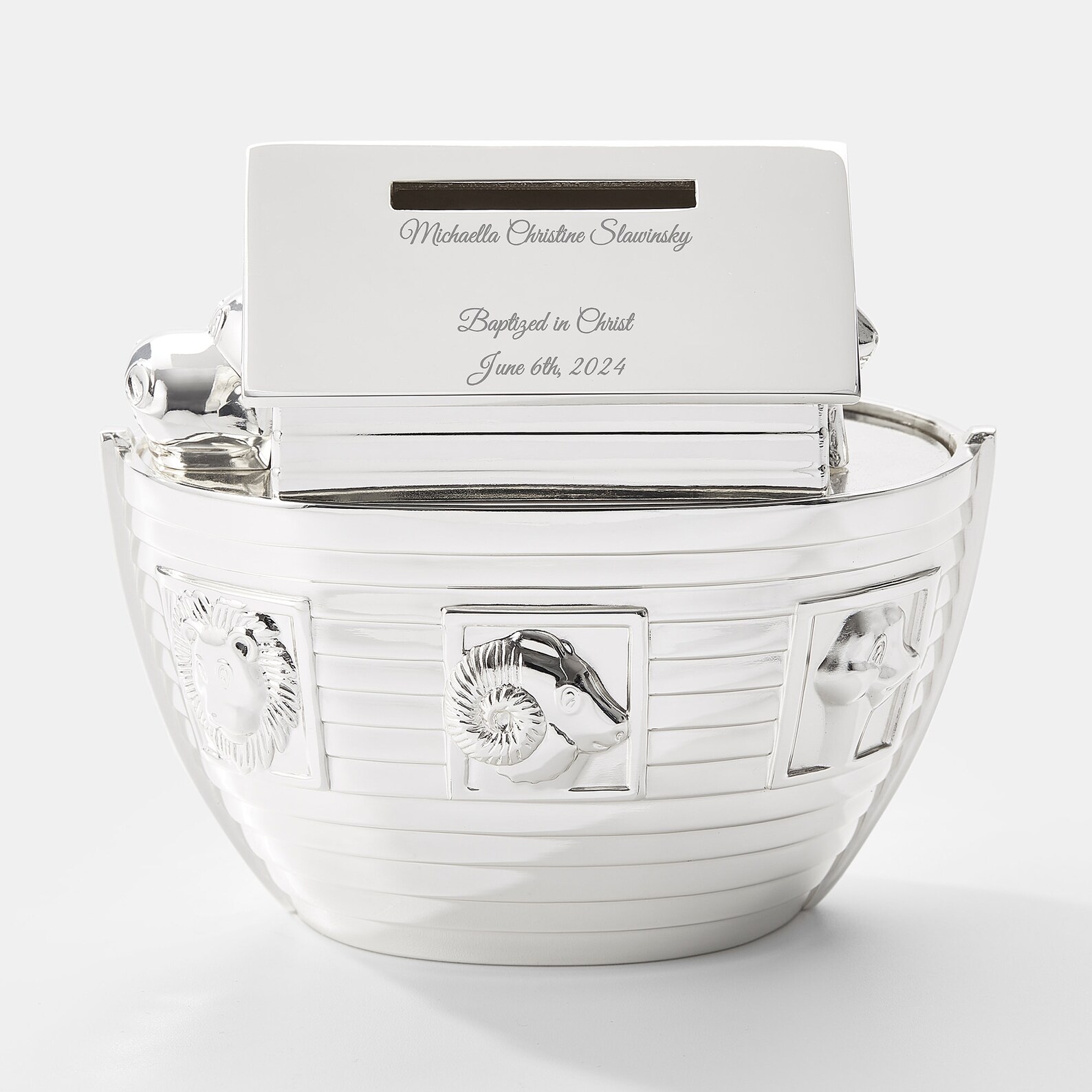Engraved Religious Noah's Ark Bank, Baby Gifts, Gifts for Baby, Baby ...
