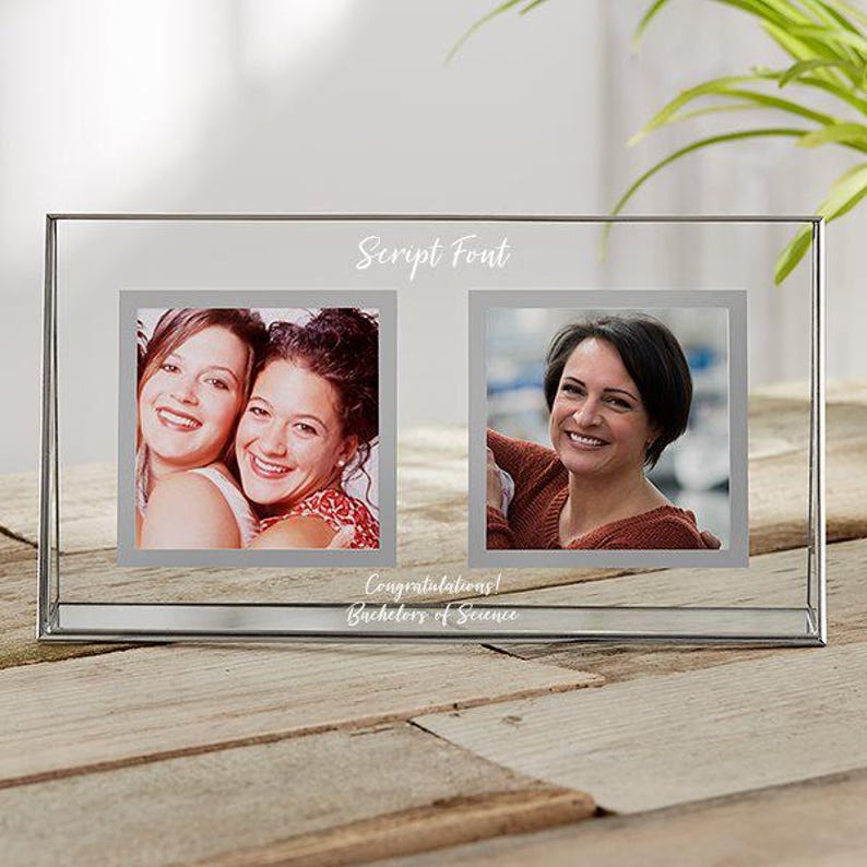Personalized Graduation Photo Frame - Double Glass Grad Picture Display ...