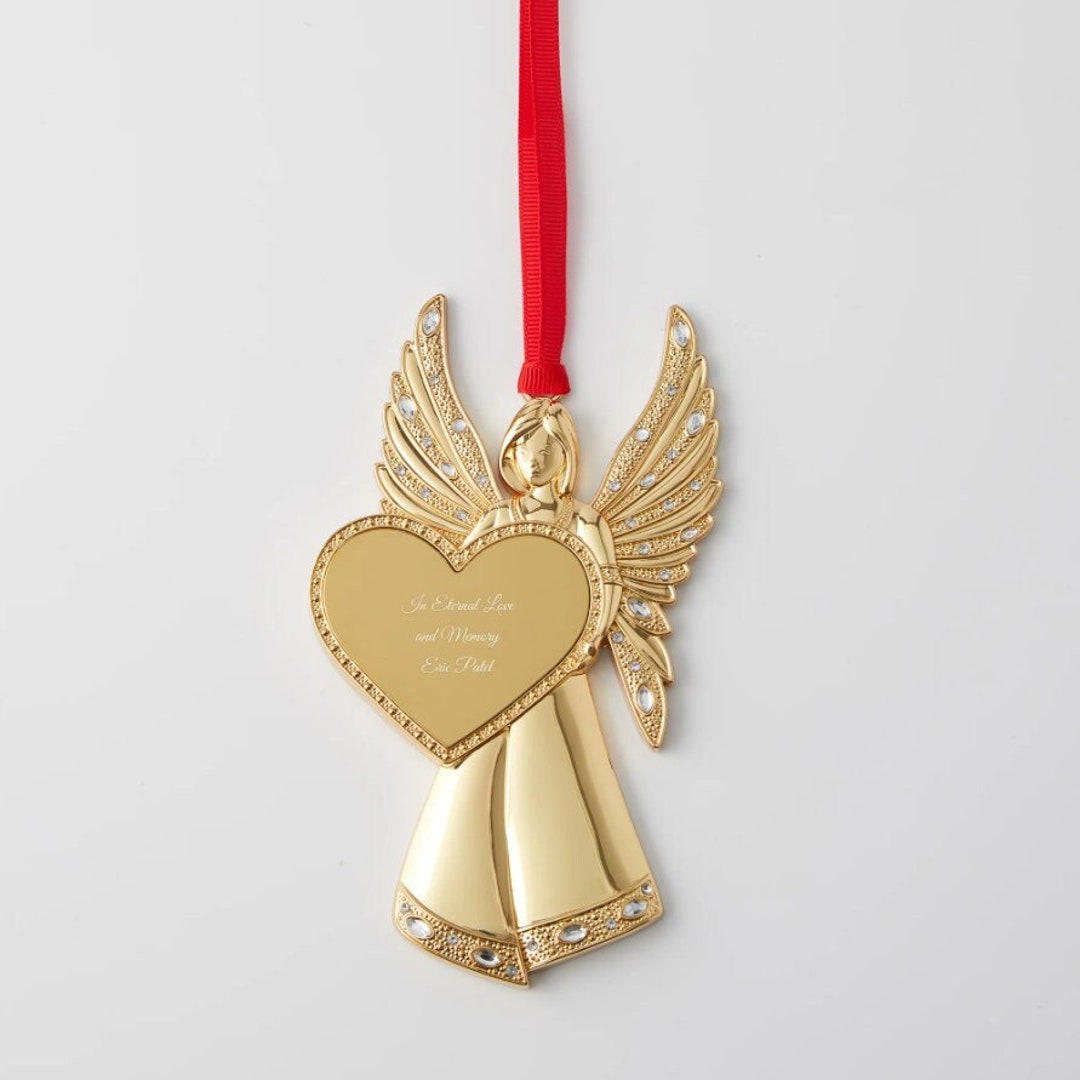 Engraved Jeweled Memorial Angel Ornament, Christmas Gift, Christmas ...