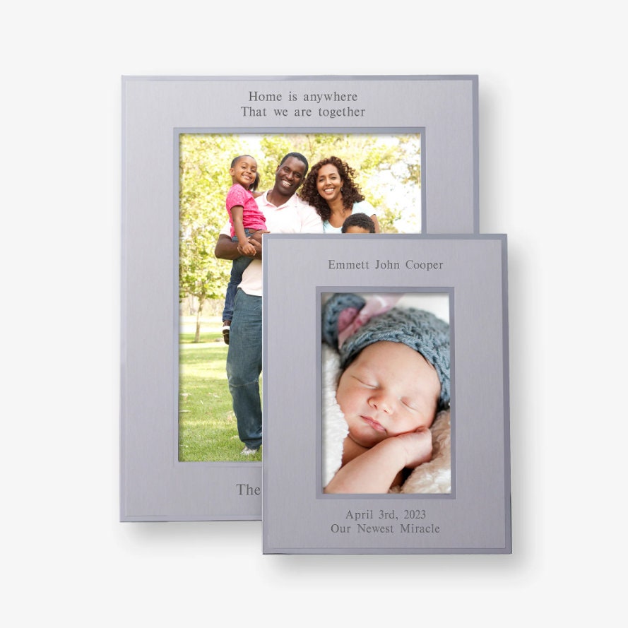 Engraved Wedding Flat Iron Silver 8x10 Picture Frame, Personalized ...