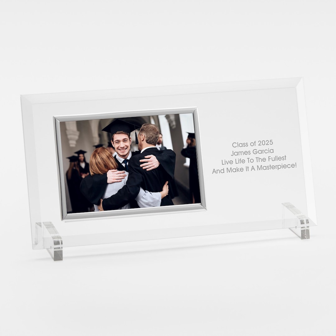 Custom Graduation Picture Frame | Engraved Glass Grad Photo Display ...