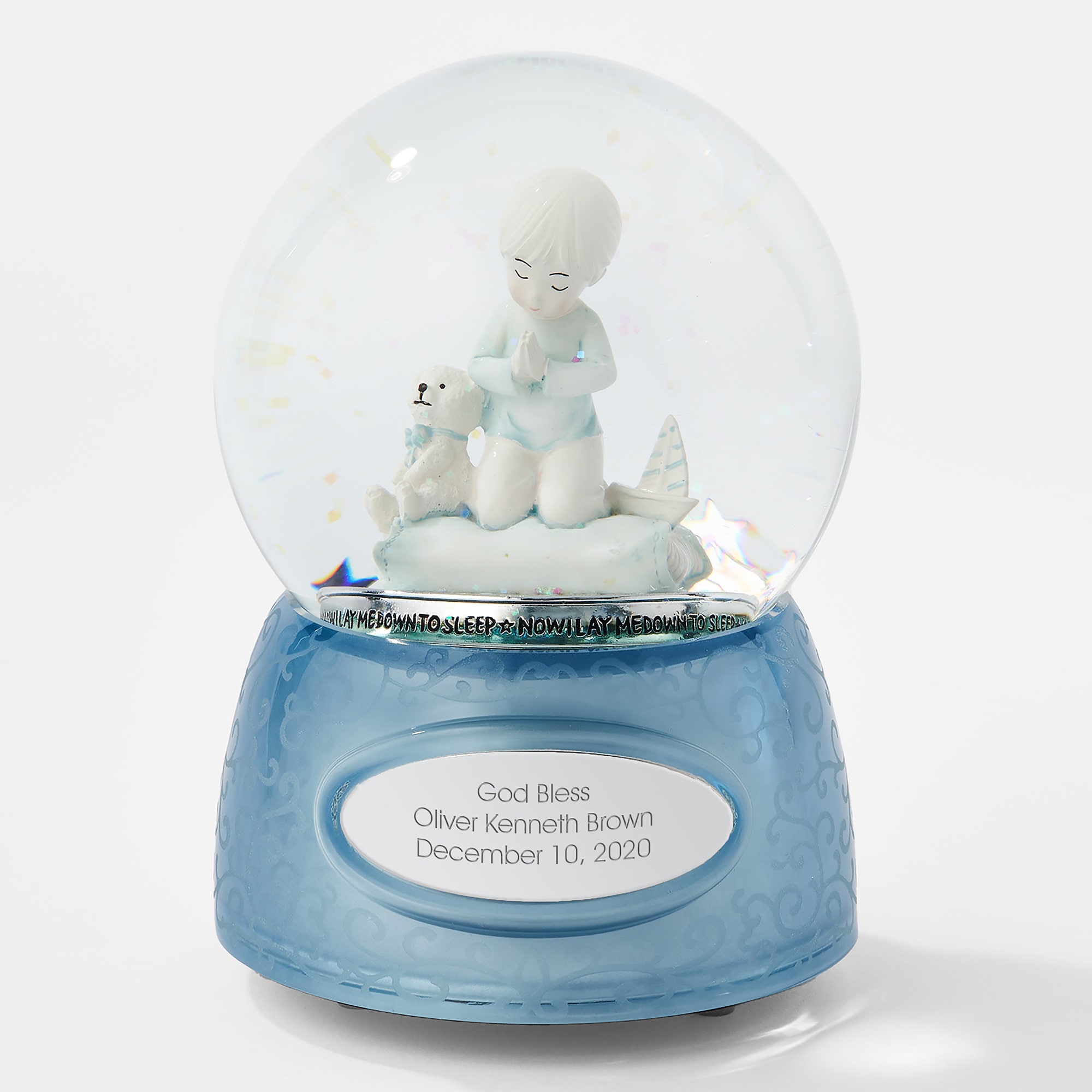 Engraved Praying Boy Snow Globe, for Him, for Her, Kid's Snow Globe ...