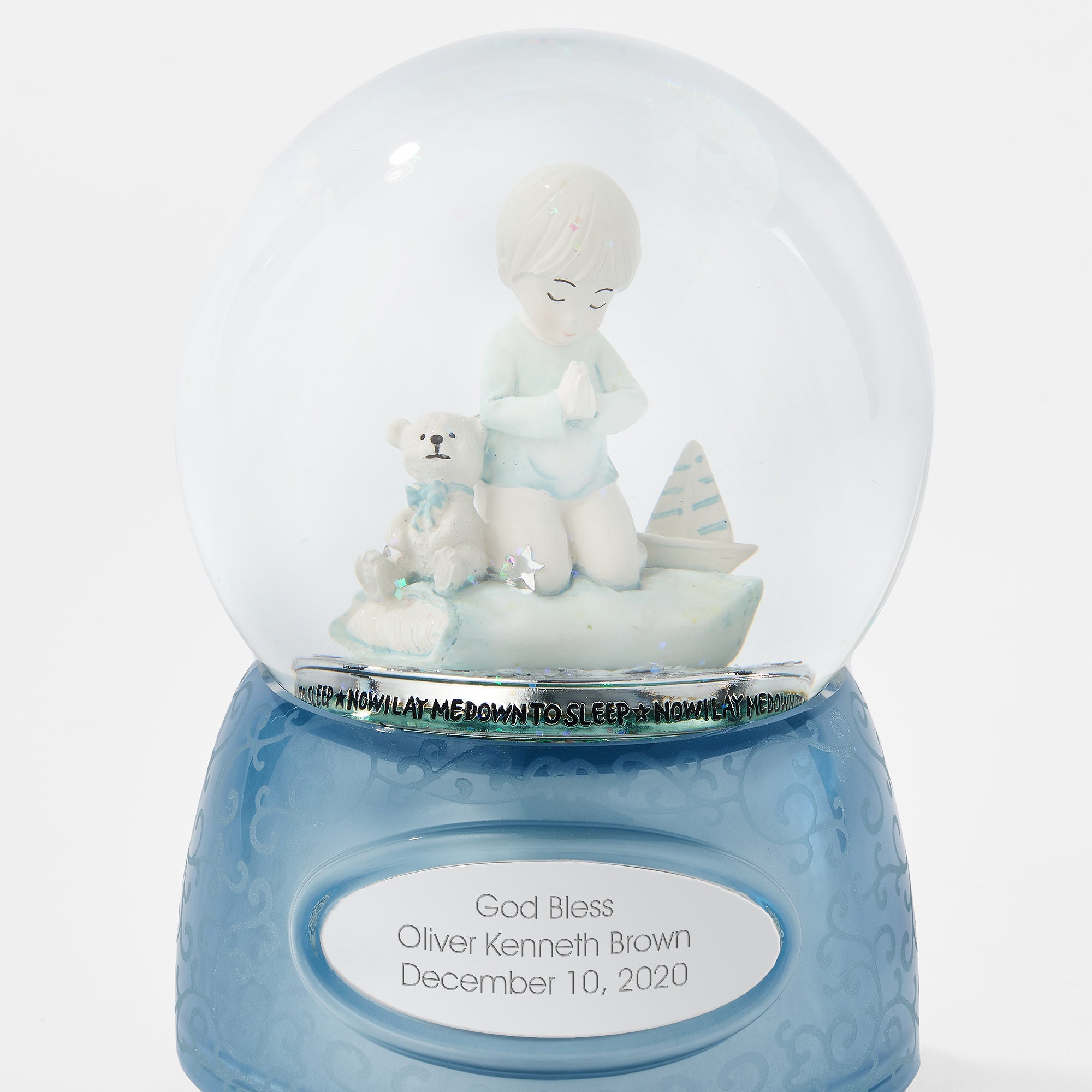 Engraved Praying Boy Snow Globe, for Him, for Her, Kid's Snow Globe ...