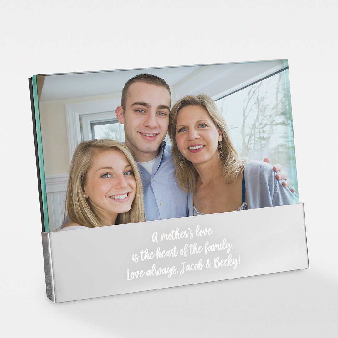 Write Your Own Message Engraved Glass Block Picture Frame for Mom ...