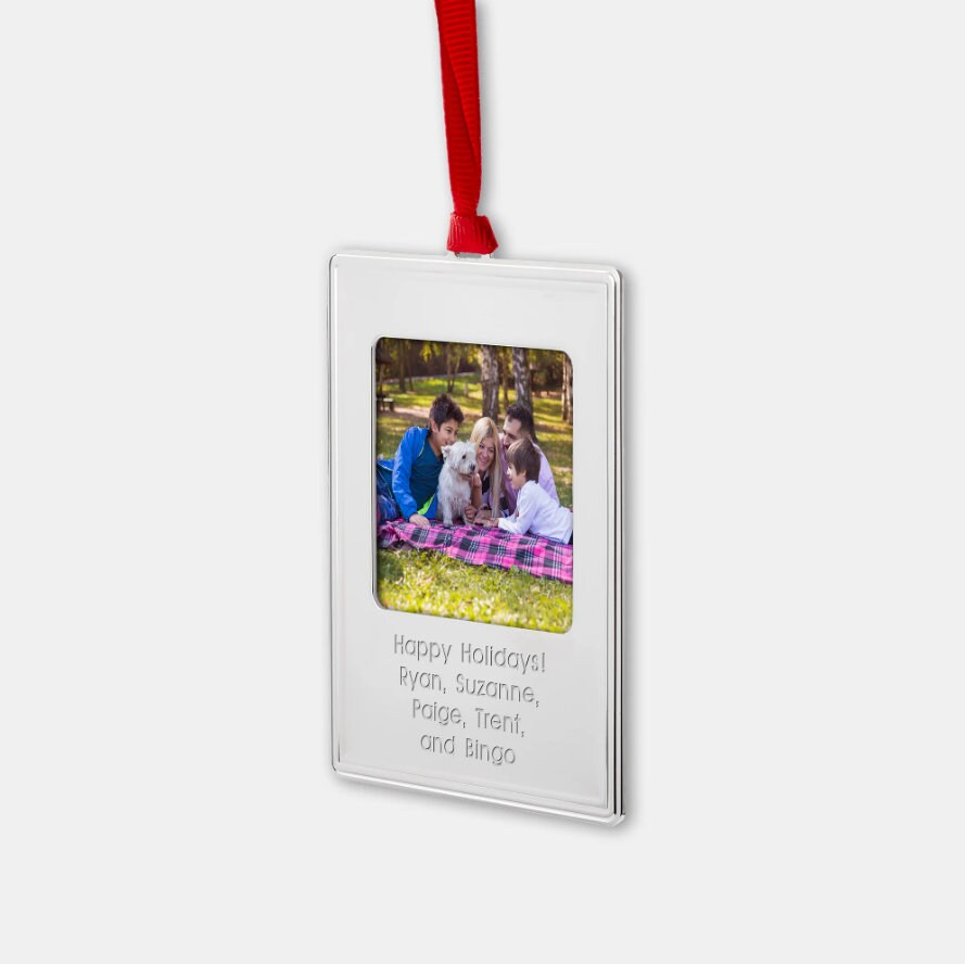 Engraved Silver Picture Frame Metal Ornament, Christmas Gift, Christmas ...