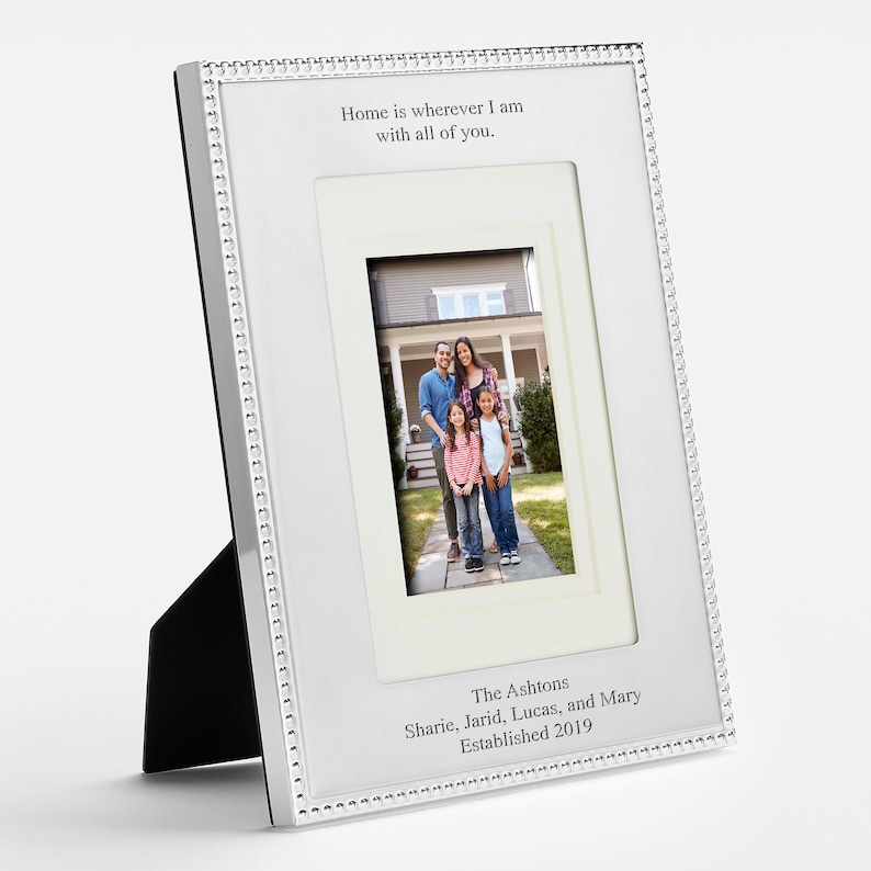 Engraved Silver Picture Frame 5x7, Custom Engraved Photo Frame ...