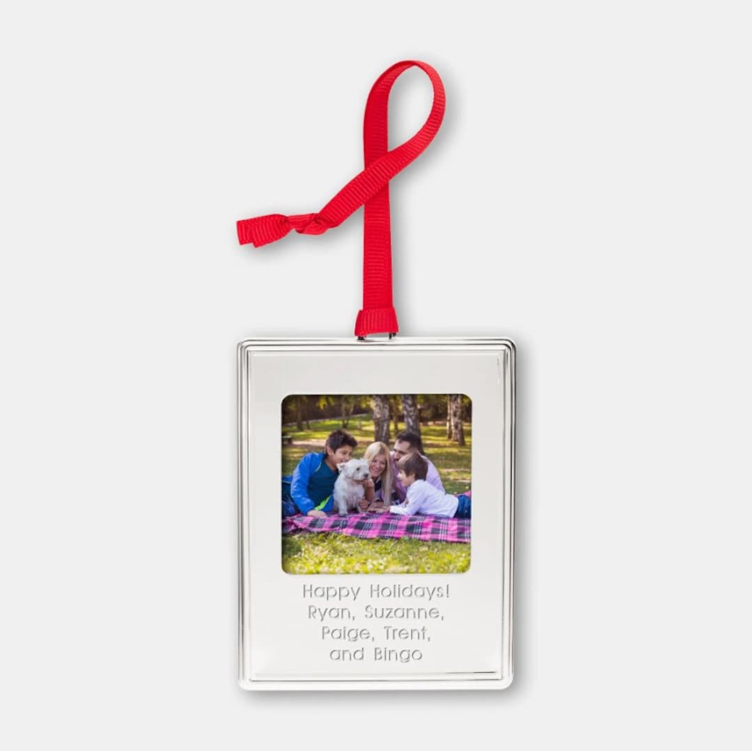 Engraved Silver Picture Frame Metal Ornament, Christmas Gift, Christmas ...
