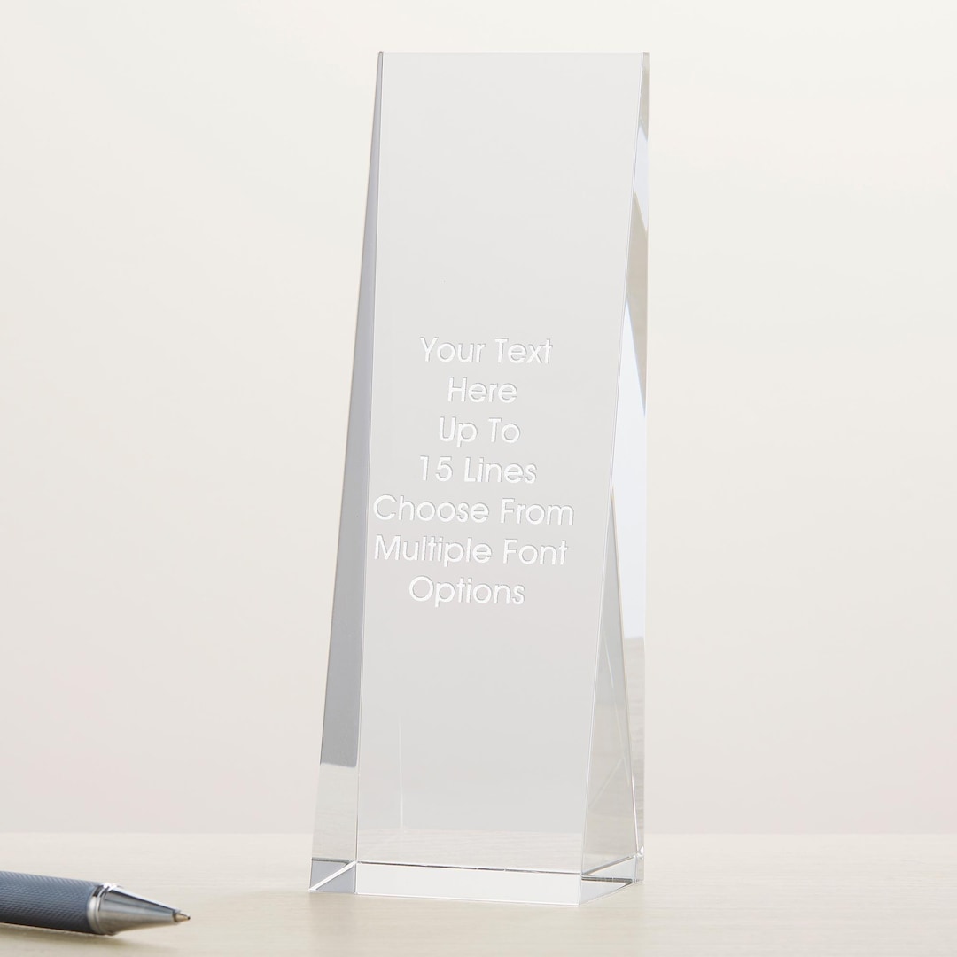 Engraved Write Your Own Slanted Vertical Award, Personalized Keepsake ...