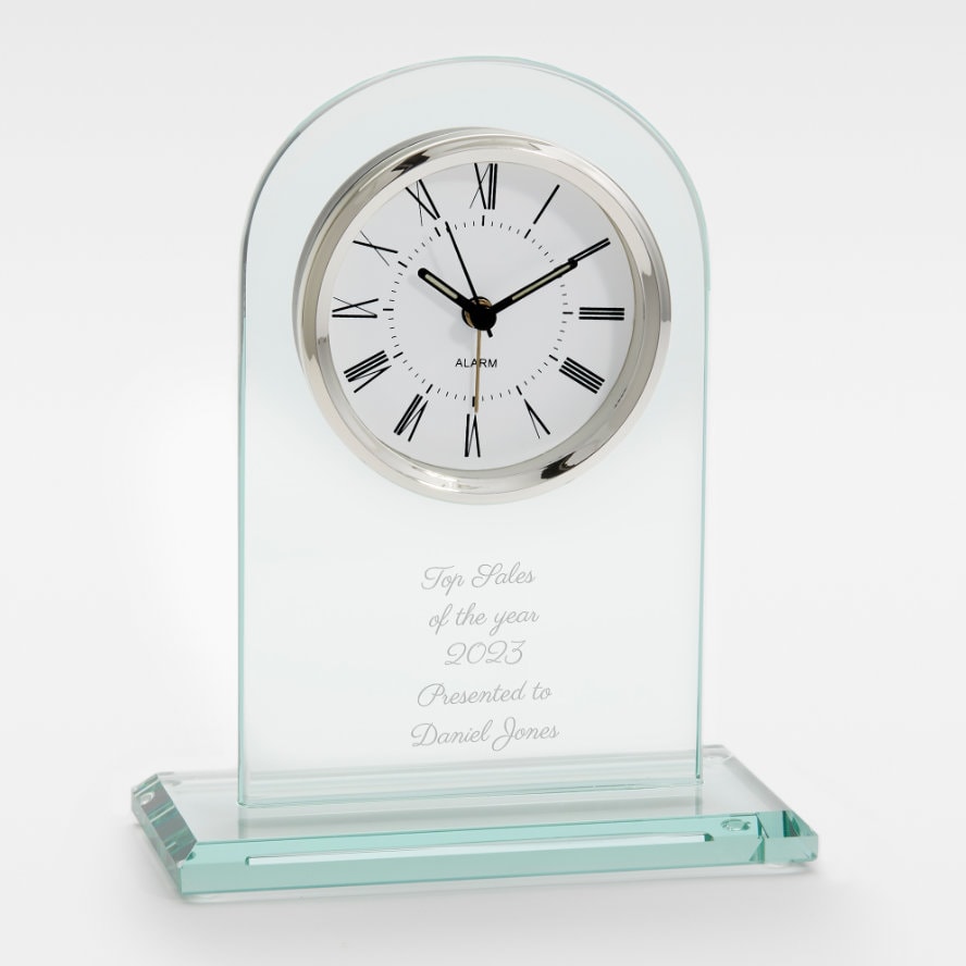Engraved Message Glass Clock for Professionals, Personalized Keepsake ...