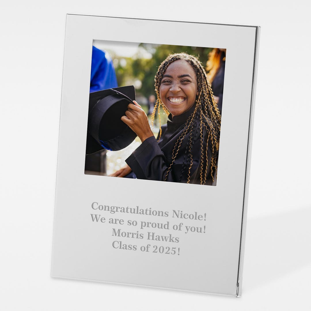 Personalized Silver Graduation Photo Frame | Custom Class of 2025 Gift ...