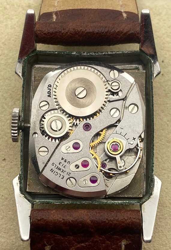 Vintage 1950’s Elgin “Shockmaster” Tank Style Watch w… - Gem
