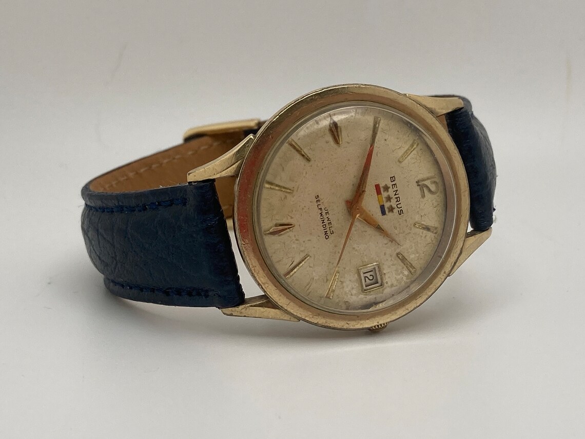 Vintage 1960s Benrus Automatic 25 Jewel Movement FE236 10K Gold Filled ...