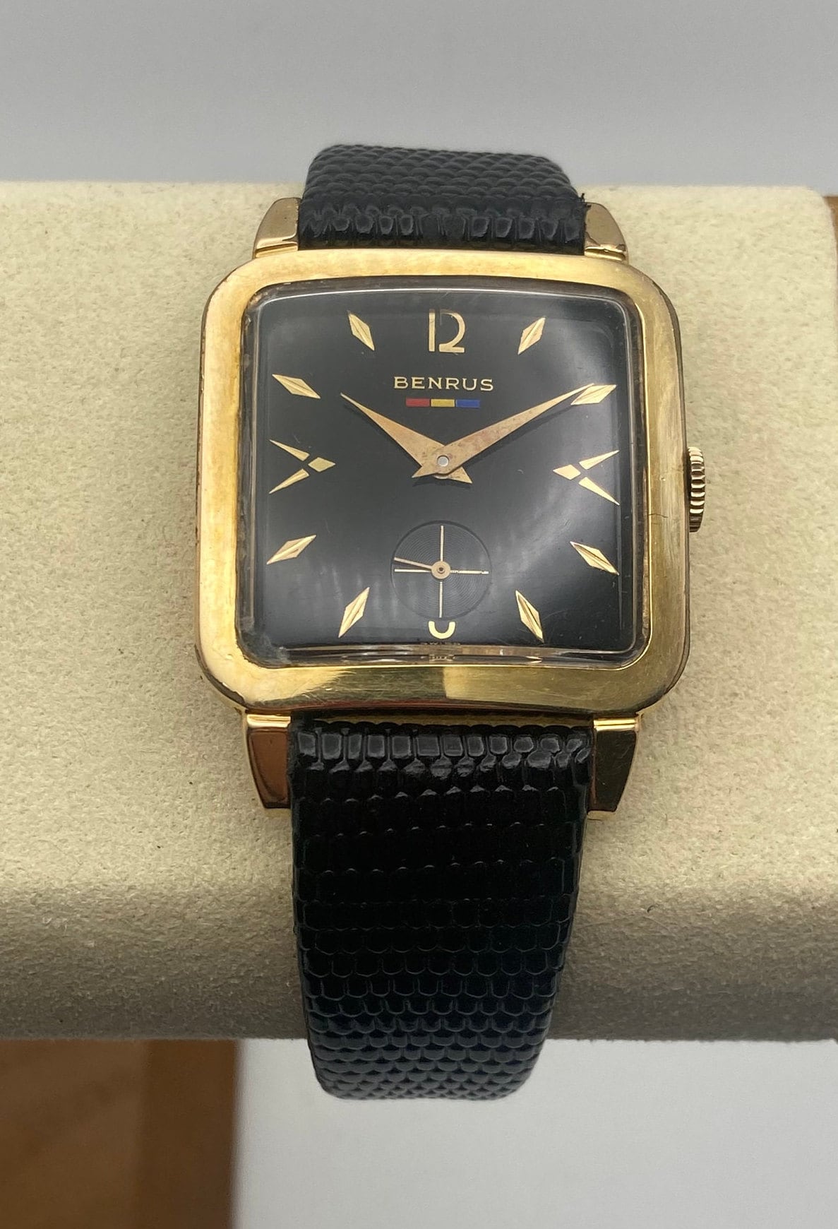 Vintage 1960’s Benrus Manual Wind Fancy Square Dress Watch 20 Micron ...