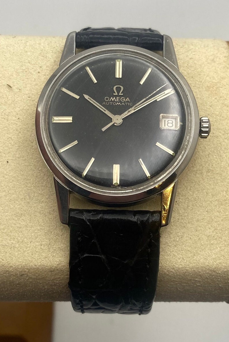 Vintage 1960s Omega Black Woven Dial Automatic Watch Reference - Etsy