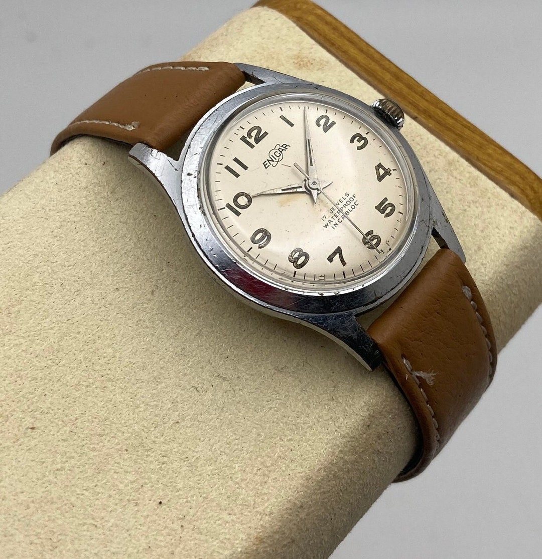 Vintage 1950’s Enicar Military-style Manual Wind Watch - Etsy
