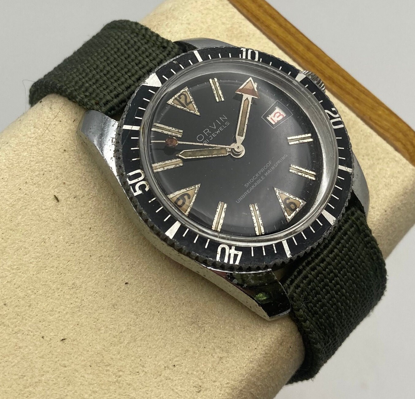 Vintage 1970’s Orvin 21-jewel Manual Wind Skin Diver With Date ...