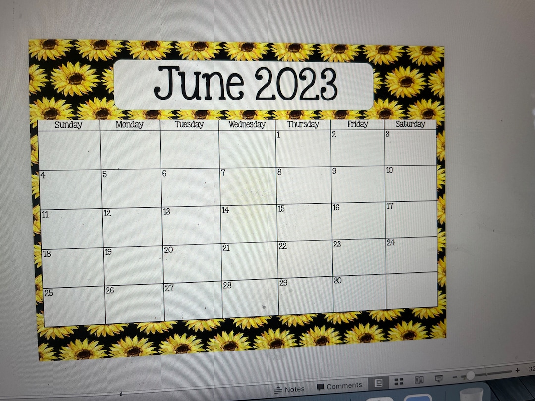Sunflower Calendar June 2023-july 2024 - Etsy