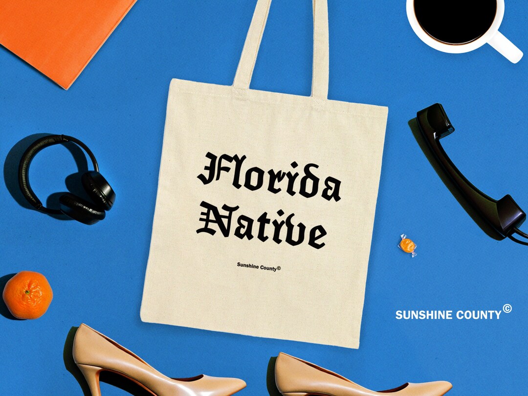 Florida Shopper Tote Bag Aesthetic Tote Bag for Women Cotton Canvas ...
