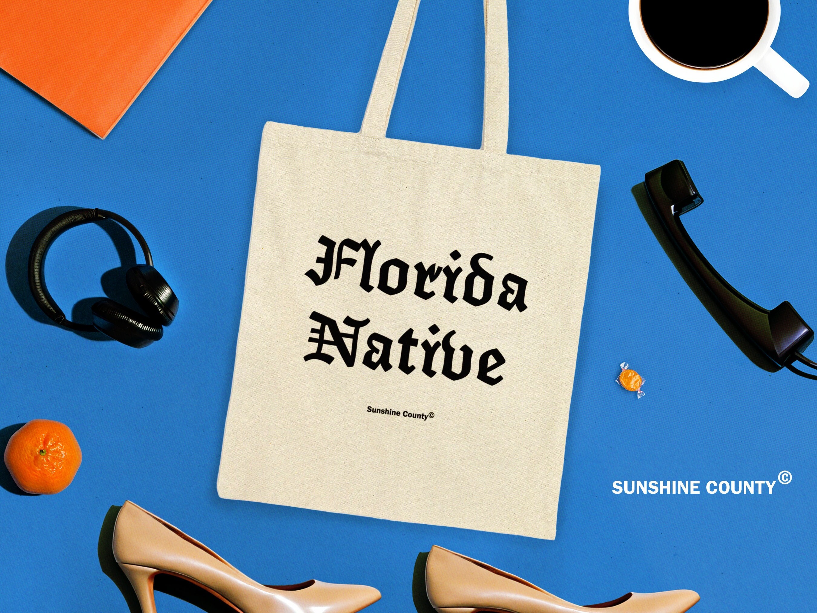 Florida Shopper Tote Bag Aesthetic Tote Bag for Women Cotton Canvas ...