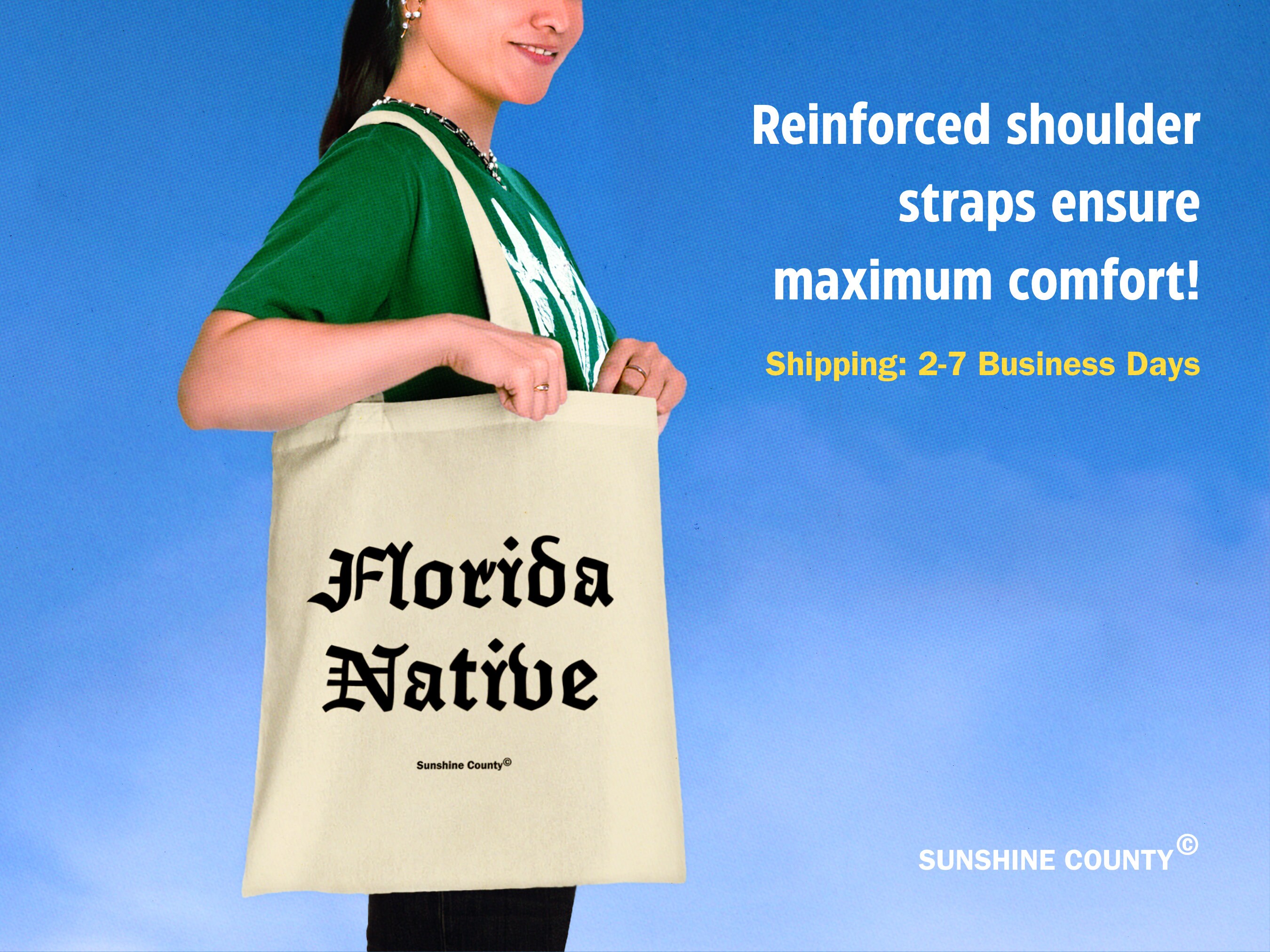 Florida Shopper Tote Bag Aesthetic Tote Bag for Women Cotton Canvas ...