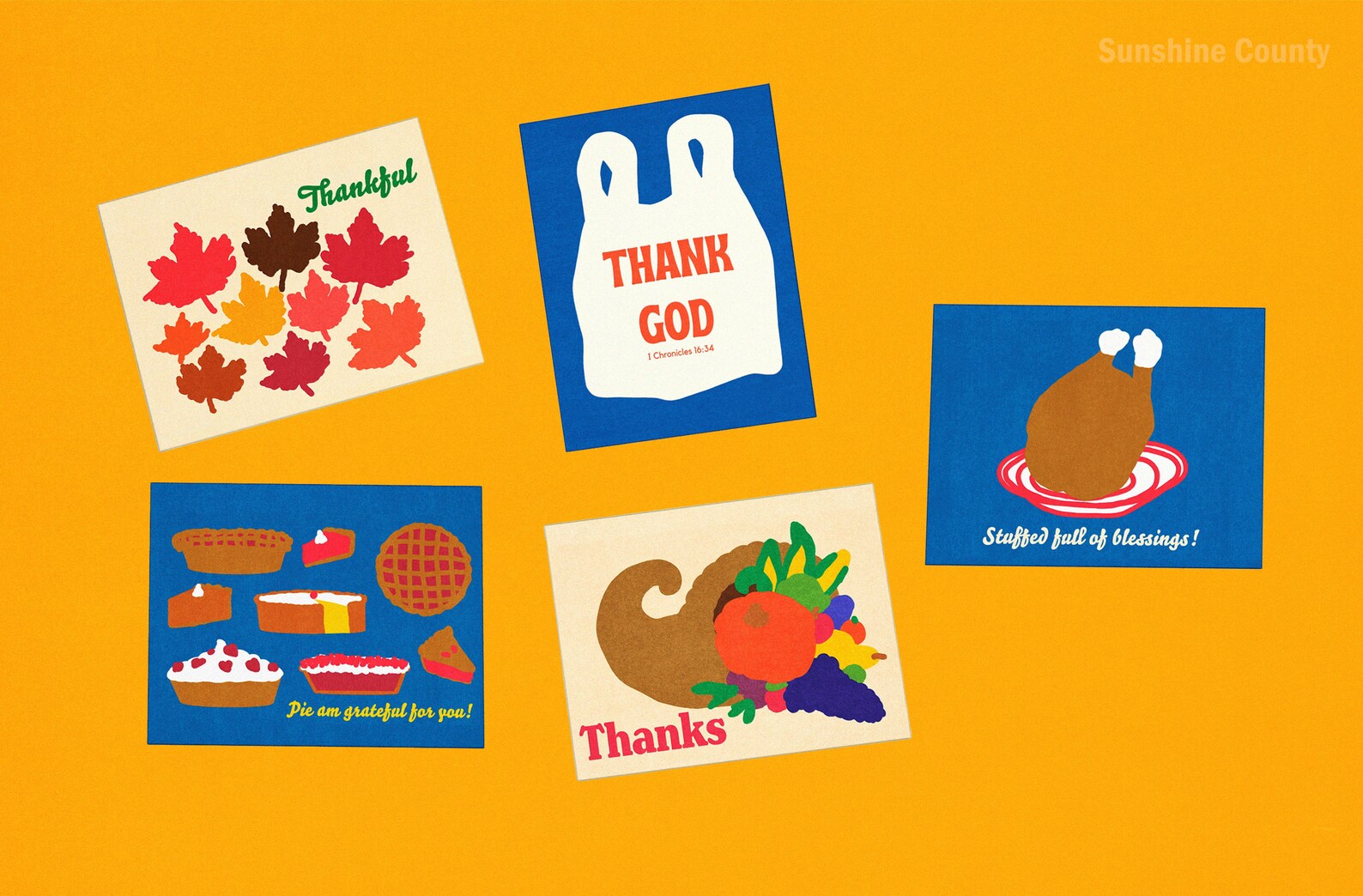 Thanksgiving Gratitude Card Set: Retro Holiday Greeting Cards, Cute ...