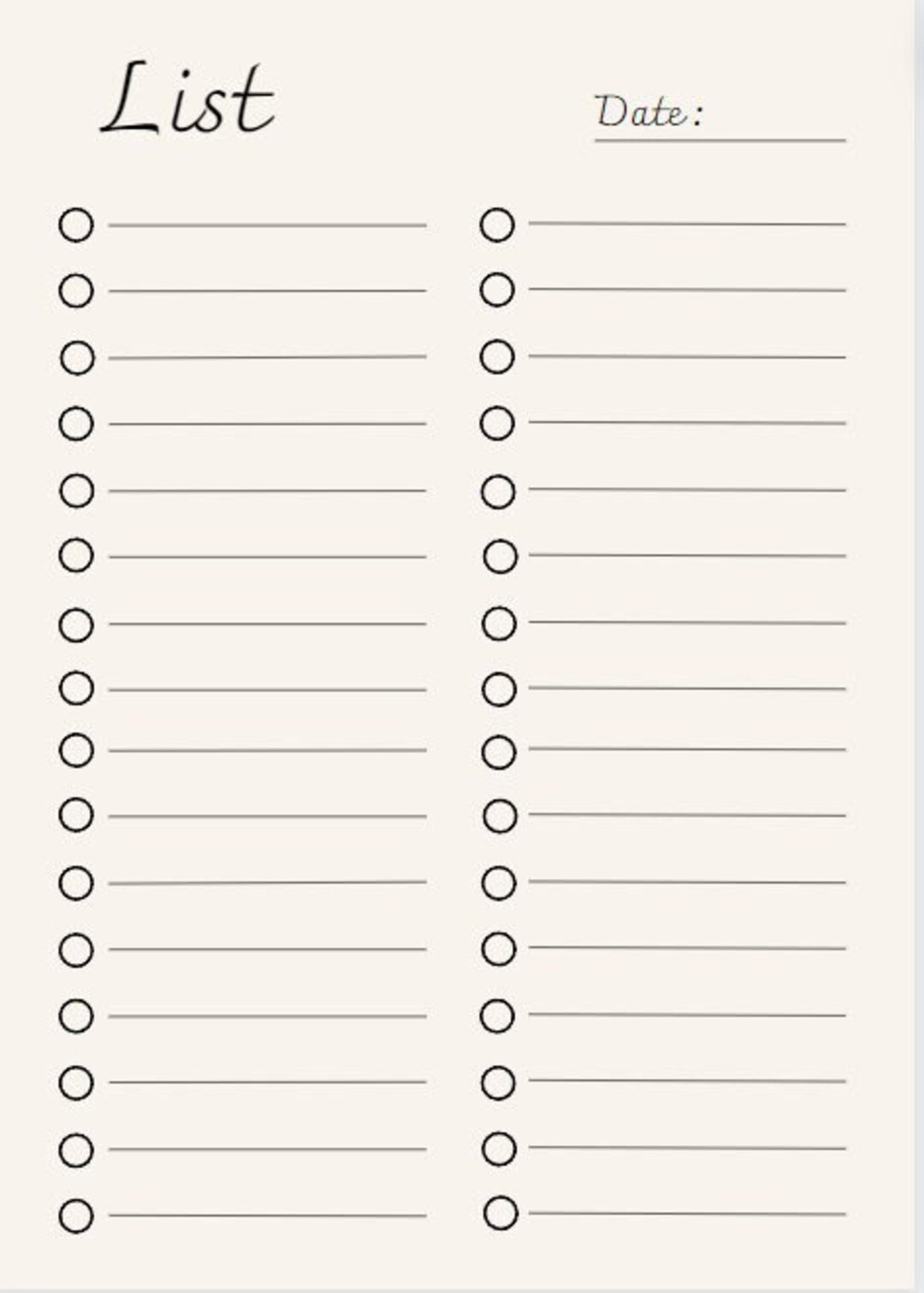 To Do List Minimalist Checklist List Templates Digital Printable List ...