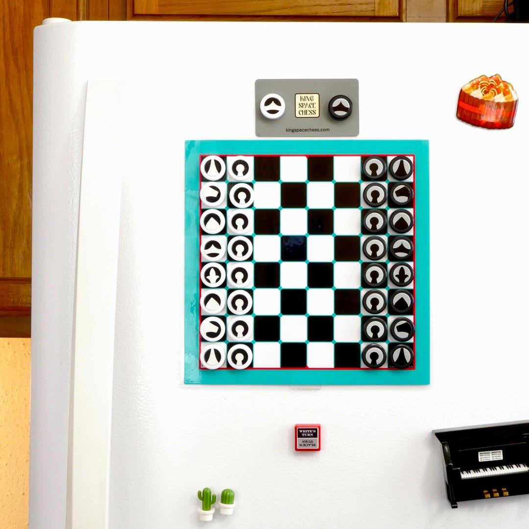 Magnetic Chess Set Fridge Size Board With 34 Pieces - TURQUESA - Etsy