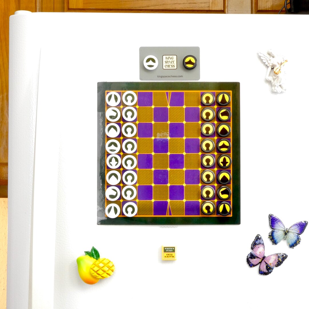 Magnetic Chess Set Fridge Size Board With 34 Pieces - CLASSIC2 - Etsy