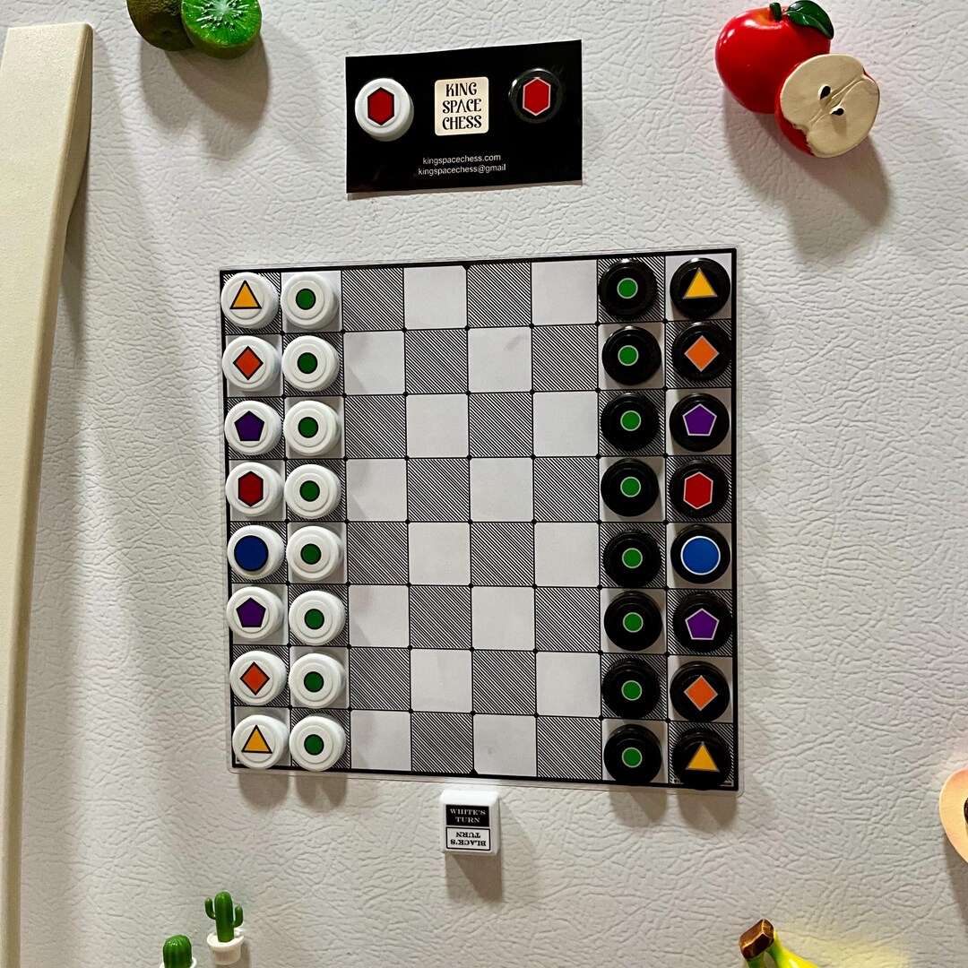 Fridge Mag Chess Set 8-inch Size Board With 34 Chip Pieces THEMED - Etsy