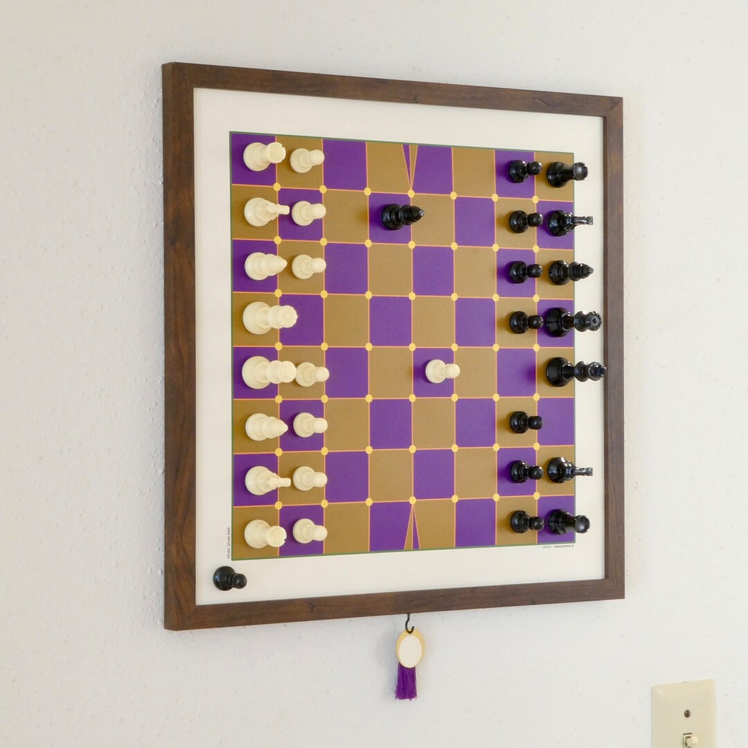 Magnetic Wall Chess Set 17-inch Frame Golden and Purple Themed ...