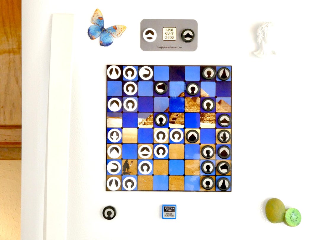 Fridge Mag Chess Set 8-inch Size Board With 34 Chip Pieces PICS - Etsy