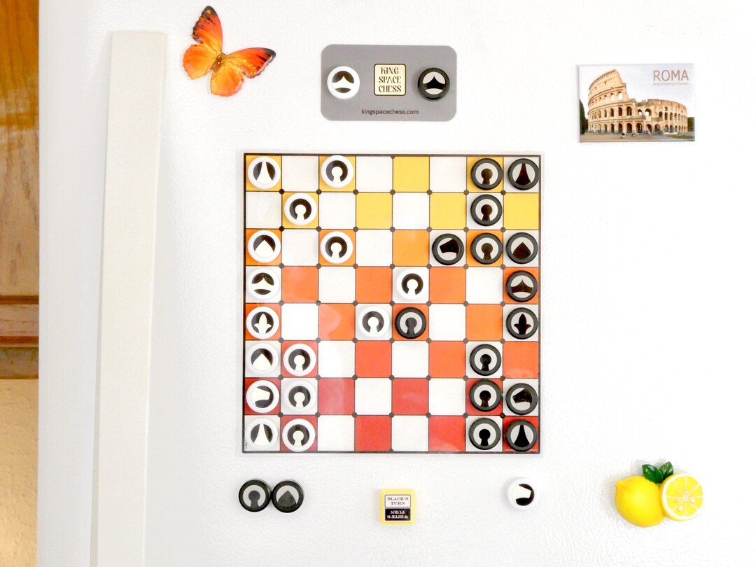 Chess on the Fridge Magnetic Chess Set 8-inch Size Board With 34 Chip ...