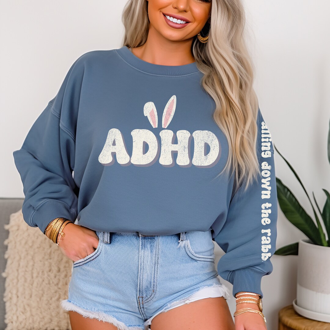 ADHD Falling Down the Rabbit Hole Shirts, Mental Health T-shirt, Funny ...
