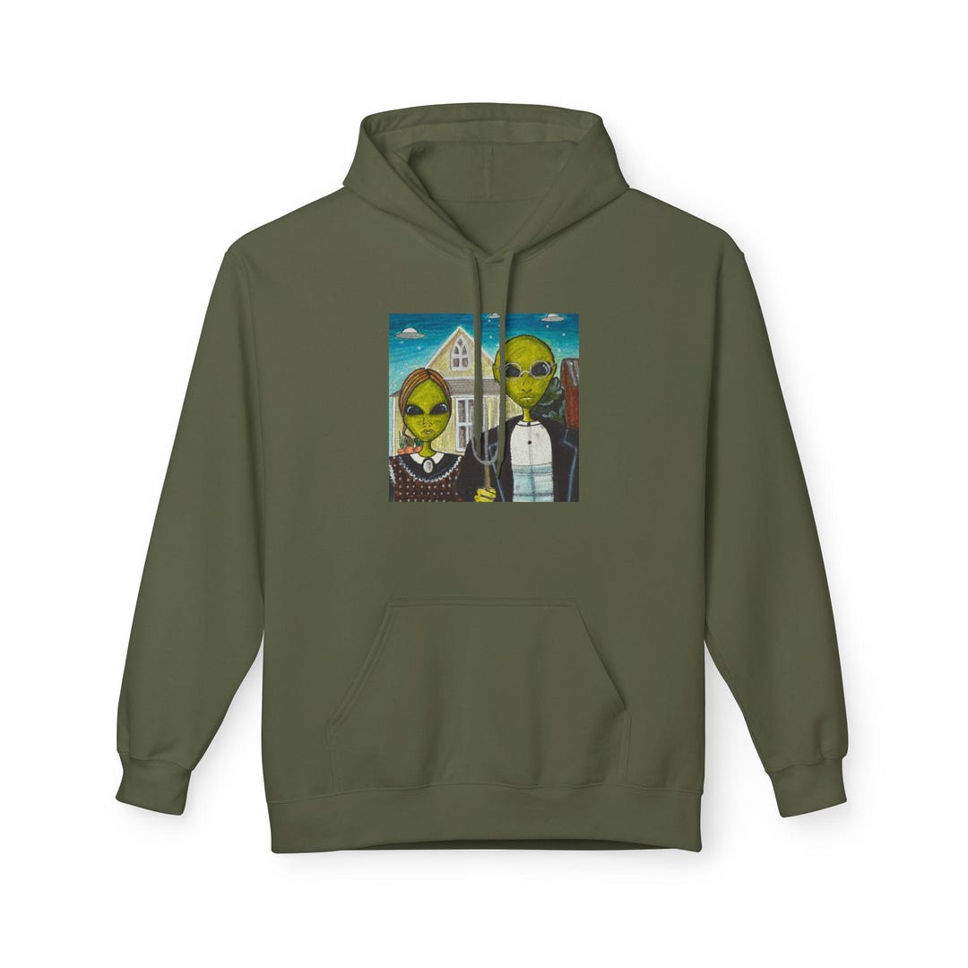 Artistic Alien Fleece Hoodie | Cozy Unisex Sweatshirt for Art Lovers ...