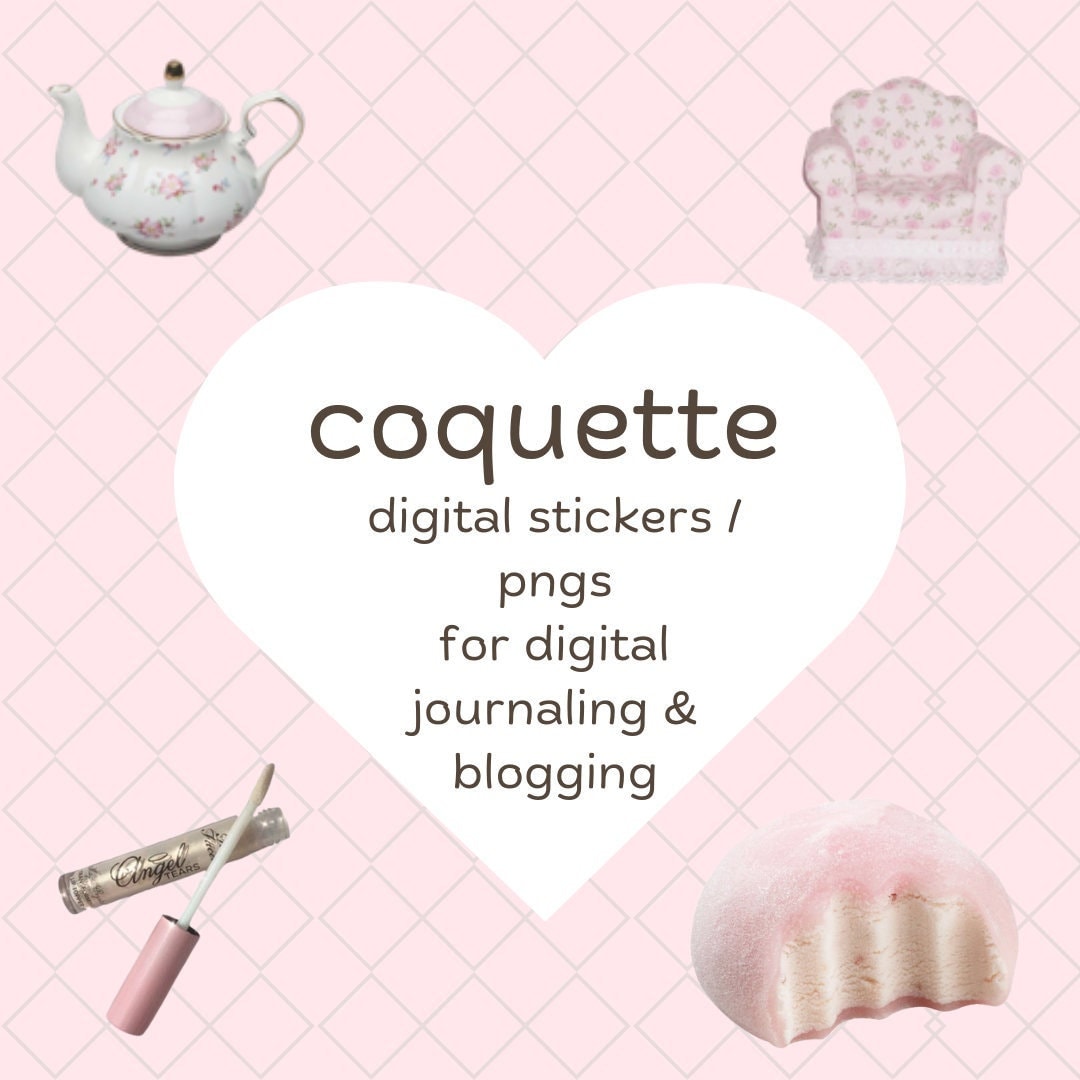 100 Coquette Themed Digital Stickers/pngs for Journaling - Etsy