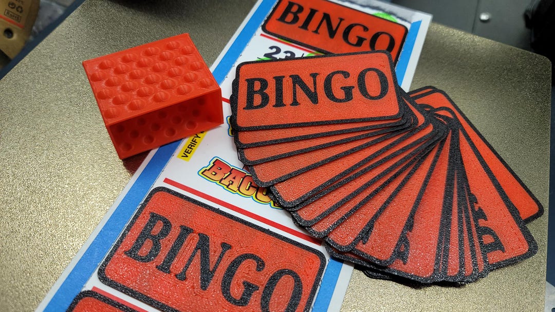 Small, Thin Bingo Strip Markers / Covers. Red With Black Letters. Set ...