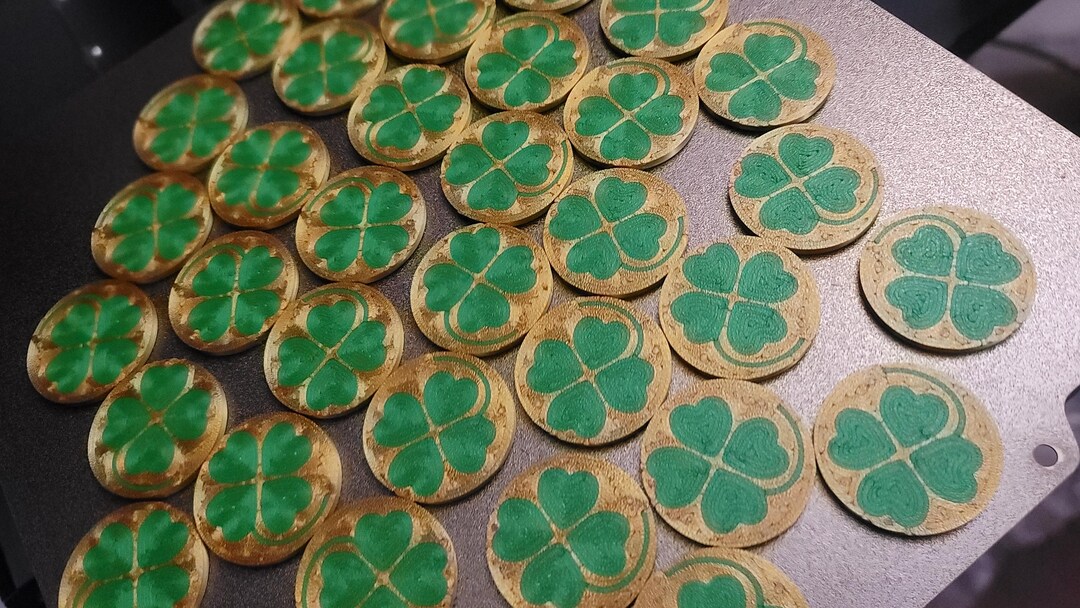 Lucky Clover Coin Bingo Strip Markers / Covers. Green and Gold. Set of ...