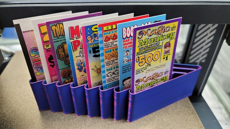 Mini Pull-tab Bingo Organizer. Blue, Green, Magenta. Compact Flash ...