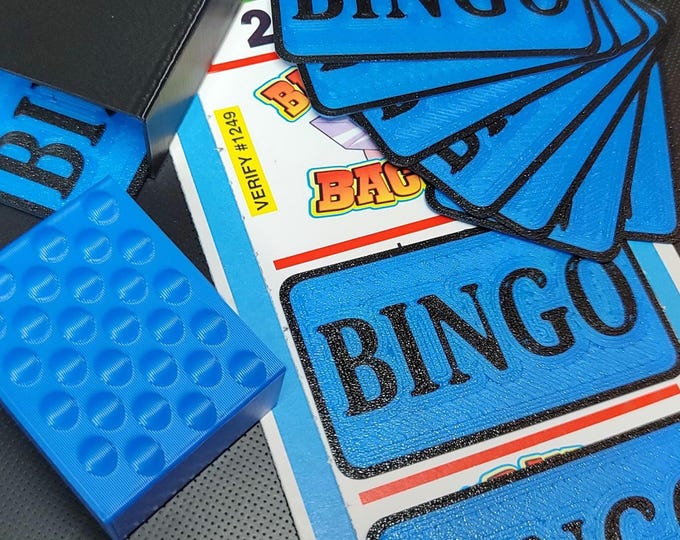 Small, Thin Bingo Strip Markers / Covers. Blue With Black Letters. Set ...
