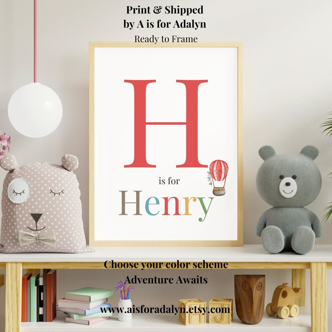 Personalized Name Print, Print and Shipped Name Art, Nursery Decor ...