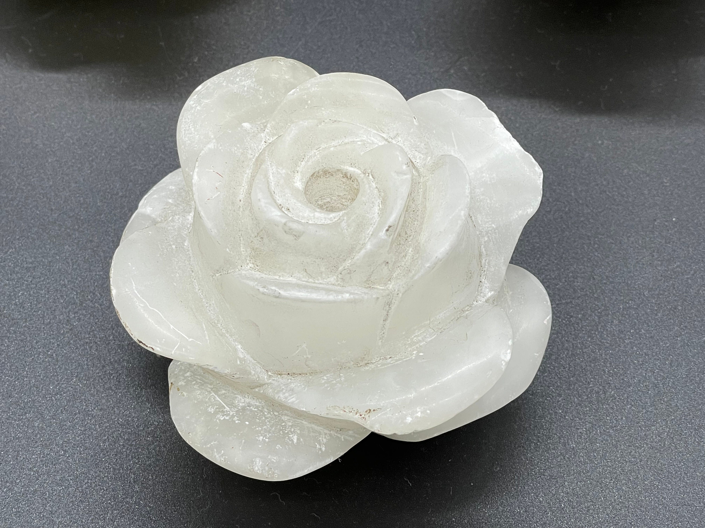 Hand-carved Alabaster Rose With Through Hole - Etsy