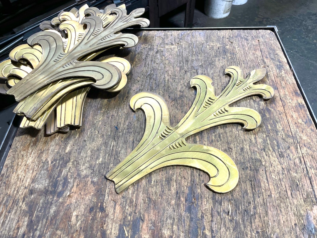 Hand-scored 1/8” Thick Decorative Brass Acanthus Leaf, Flat - Etsy