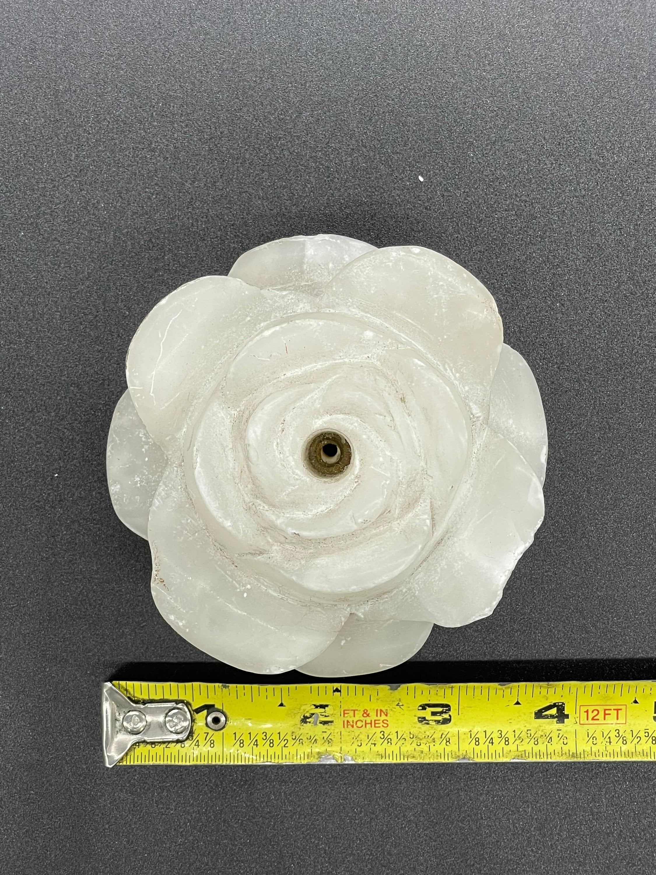 Hand-carved Alabaster Rose With Through Hole - Etsy