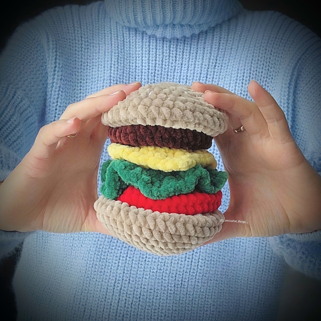 DIY Hamburger Crochet Pattern - Easy Amigurumi Tutorial for Handmade ...